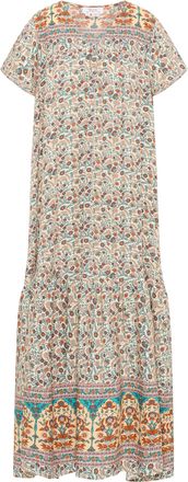 Usha Sommerkleid mit Blumenprint Damen Wollwei&szlig; Mehrfarbig