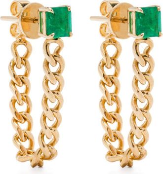 Anita Ko 18KT yellow gold emerald earrings