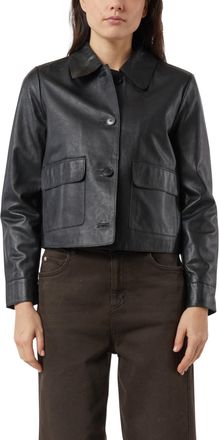 Comma Jacke aus Echtleder mit aufgesetzten Taschen