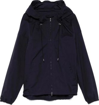 Lanvin Homme, Vestes, Bleu, Taille: XL Blouson &agrave; capuche en coton