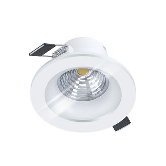 Eglo LED Einbaustrahler Salabate, Deckenspot dimmbar, Deckenstrahler flach, Aluminium in Wei&szlig;, warmwei&szlig;, 6 Watt, 380 Lumen, 3000 K, &Oslash; 8,8 cm