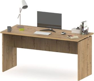 PEGANE Pegane - Table de bureau, meuble du bureau coloris chêne doré - Longueur 155 x Profondeur 68 x hauteur 76 cm