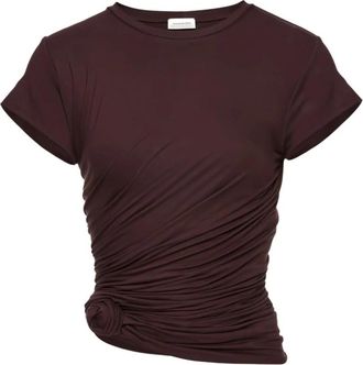 Magda Butrym Femme, Tops, Brun, Taille: 36 FR T-shirt drap&eacute; &agrave; lat&eacute;ral