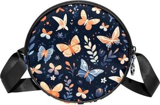 Generic Sac &agrave; bandouli&egrave;re rond pour femme, petit sac &agrave; bandouli&egrave;re color&eacute; avec fermeture &eacute;clair, bretelles r&eacute;glables, sac &agrave; main rond d&eacute;contract&eacute; pour femmes 