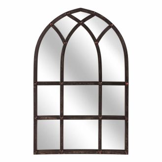 Loberon Spiegel Aprique, Gotisches Design mit Antiker Patina, Kunstvoll Geschmiedet, Antik-Finish, Wandspiegel, Wohn-Accessoire, Spiegelglas, Eisen, schwarz/k