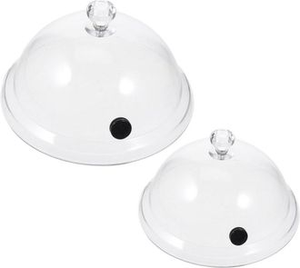 Cabilock 2st&uuml;cke Rauchhaube F&uuml;r Lebensmittel Acryl-rauchdeckel F&uuml;r Teller Und Sch&uuml;sseln F&uuml;r Molekulark&uuml;che Und Kreative Gerichte Einfache Reinigung Und Langleb