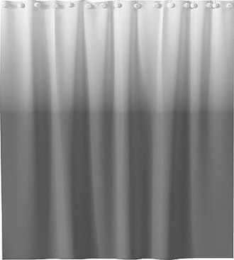 Generic Rideau de douche en tissu gris avec crochets pour décoration de salle de bain - 180 x 180 cm - 1 panneau transparent - 180 x 180 cm (gris, A)