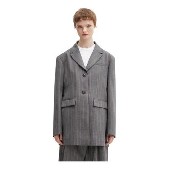 Ganni Pinstripe Blazer - - Jackets - Damen - Grau - XS