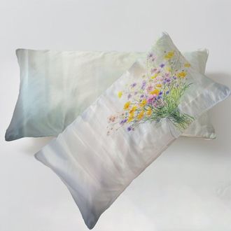 Generic Kopfkissenbezug Orange Farbe Kissenbezug 40x70cm Blumen Kissenbez&uuml;ge Leinen Dekokissen Kissenbez&uuml;ge Cushion Cover Unsichtbarer Rei&szlig;verschluss Waschbar