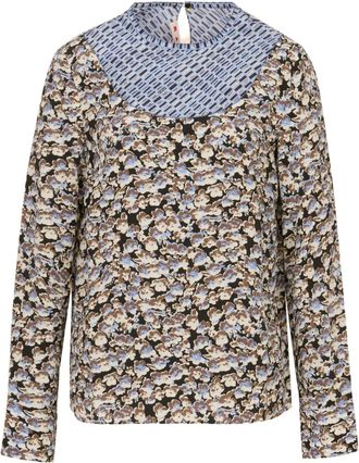 Marni Cr&ecirc;pe-de-Chine-Oberteil mit Anemonen-Print - Blau