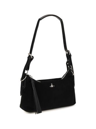 Vivienne Westwood Emma Suede Shoulder Bag - Black