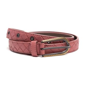 Bottega Veneta Femme, Accessoires, Rose, Taille: 80 CM Bunny Leather Belt