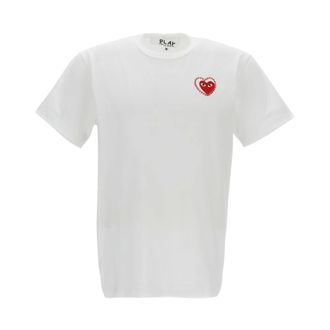 Comme Des Gar&ccedil;ons Femme, Tops, Blanc, Taille: 38 FR Metalstone Heart T-Shirt