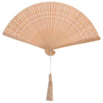 BESPORTBLE ÉVentail Pliable en Bambou Marron - ÉVentail Chinois Vintage pour Femme Accessoire IdéAl pour Les Jours Chauds Et DéCoration De Mariage