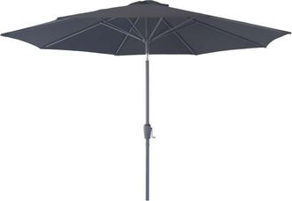 ebuy24 Ebuy24 - Parasol rond inclinable 3x3 m avec toile noir et m&acirc;t en m&eacute;tal