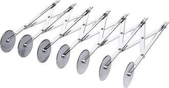 Contacto Teigschneider, Teigrädchen, justierbar, 7 Schneidrädchen, aus Edelstahl, Höhe: 24,5 cm, Rad: Ø 5,4 cm, Breite: max. 70 cm