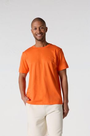 Jott T-shirt &agrave; col rond homme en coton Orange ensoleill&eacute; Pedro - Taille XXL