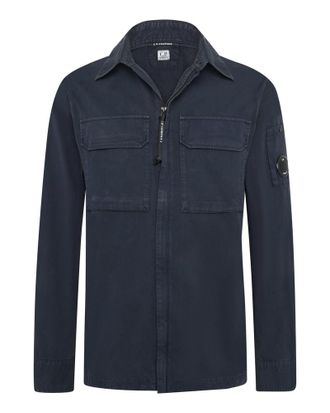 C.P. Company Overshirt aus Baumwolle mit Logo-Patch am linken Arm in