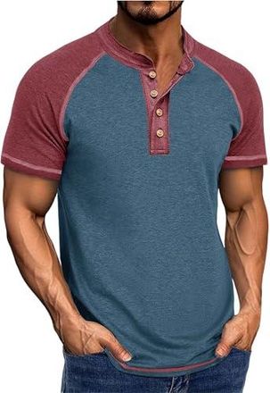 Generic Chemise ray&eacute;e pour homme - Manches courtes - En polyester - Pour l&eacute;t&eacute; - Avec boutons et rayures - T-shirt classique d&eacute;contract&eacute; basique, G, XXL