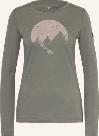 super.natural Longsleeve Gondola Mit Merinowolle gruen