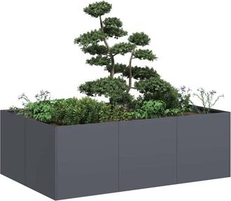 vidaXL Vidaxl - Jardini&egrave;re en acier lamin&eacute; &agrave; froid 120x80x40 cm - Fond ouvert pour drainage - Design moderne pour balcons et patios