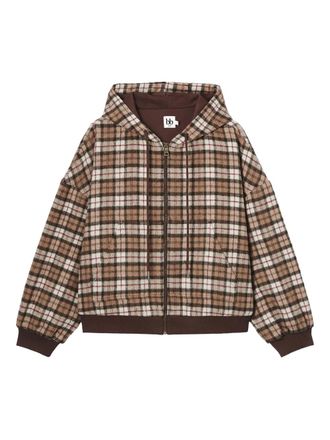 B+ab hoodie &agrave; carreaux - Marron