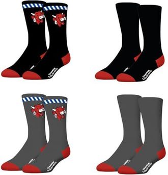 Freegun Chaussette Homme La Vache Qui Rit, Chaussettes Homme Coton, Douces et Confortables (Lot de 4), Gris Taille 43/46