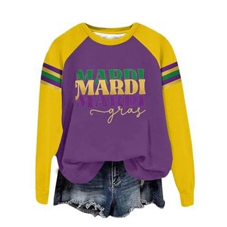 Generic Sweat-shirt imprim&eacute; confortable &agrave; manches longues pour femme - Pull &agrave; manches longues pour femme, violet, XXL