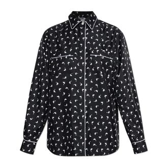 Moschino Seidenhemd mit Print - - Blouses & Shirts - Damen - Schwarzk - M
