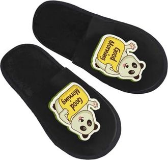 Generic Autocollants De Voeux Panda Pantoufles Moelleuses Confort Pantoufles En Peluche Légères Chaussures Pour Chambre Extérieur Femme M