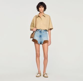 Sandro Baumwollhemd mit Strass