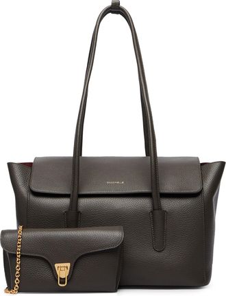 Coccinelle Handtasche Coccinelle T8A Coccinelle Double Beat E1 T8A 11 02 01 Khakifarben
