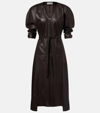 Victoria Beckham Robe midi en cuir