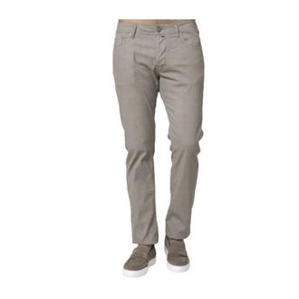 Jacob Cohen Taupe Baumwoll Jeans Bard Chinos - - Trousers - Herren - Grau - W40