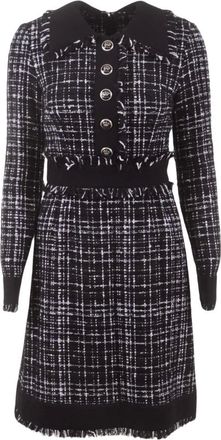 Dolce & Gabbana Femme, Robes, Noir, Taille: 36 FR Robe Mi-Longue Boutonn&eacute;e