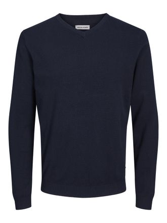 Jack & Jones Herren Jjebasic Knit V-neck Noos Pullover, Navy Blazer 1, XS EU