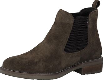 s.Oliver Damen Chelsea Boots aus Leder mit Blockabsatz, Gr&uuml;n (Olive), 38 EU