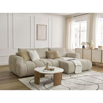 BOBOCHIC Bobochic - Canap&eacute; dangle convertible fuji tissu bouclette Angle droit Beige