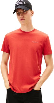 Tommy Jeans Herren TJM Slim Linear Chest Tee EXT Dm0Dm21780 S/S T-Shirt, RED (Terracotta Red), M