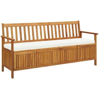 vidaXL Vidaxl - Banc de rangement avec coussin 170 cm Bois dacacia solide