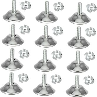 NUOBESTY 12stücke Höhenverstellbare Möbelfüße Aus Kunststoff Und Eisen Für Tische Stühle Und Regale Passend Für Küche Garage Und Büro