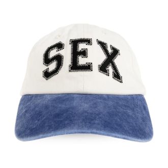 Carne Bollente unisex, Accessoires, Blanc, Taille: ONE Size Casquette avec d&eacute;tail brod&eacute;
