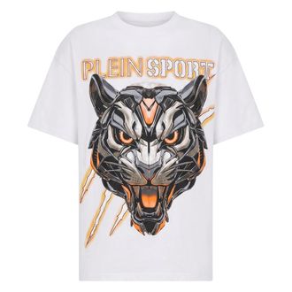 Plein Sport Homme, Sport, Blanc, Taille: 2XL T-Shirt Col Rond SS Tiger