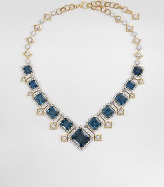 Dolce & Gabbana Eleganza Necklace 18-carat White And Yellow Gold, Topazes, And Sapphires. - Frau Ketten Gold Onesize