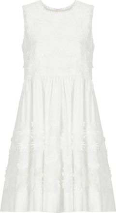 P.A.R.O.S.H. P.a.r.o.s.h., Femme, Robes, Blanc, Taille: 36 FR Robe sans manches brod&eacute;e