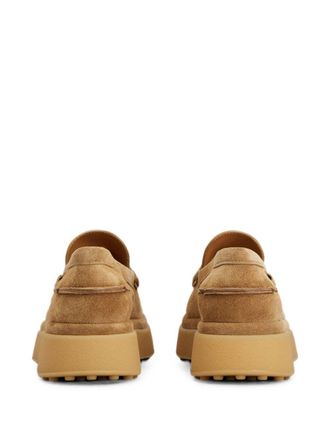 Tod's Suede Platform Loafer - Camel