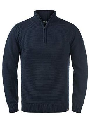 Indicode Richard Pull en Grosse Maille À Col Camionneur Pull-Over pour Homme À Col Camionneur, Taille:L, Couleur:Navy (400)