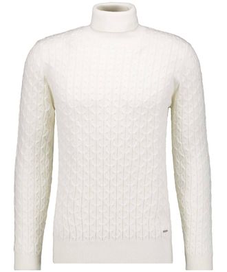 Ragman Herren Strickpullover mit Rollkragen, Baumwolle/Kaschmir Ecru-003, XL