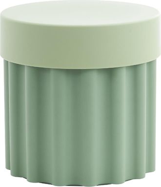HowHomely Couchtisch 36x36x37 cm Design gr&uuml;n Beistelltisch Leichter Seitentisch aus Kunststoff mit gl&auml;nzender Oberfl&auml;che Nachttisch dekoratives Element