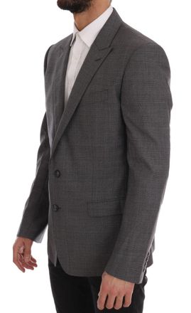 Dolce & Gabbana Mens Gray Wool Martini Slim Blazer Clothing